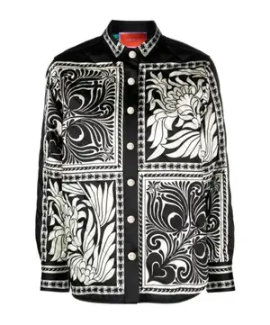 La DoubleJ Iris Quilted Shirt Jacket - Black
