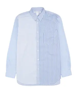 Comme Des Garçons Long-sleeved Striped Shirt - Blue