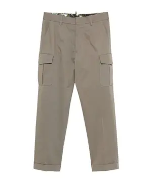 Dsquared2 Cargo Pants With Flap Pockets And Cuffed Legs - Gray