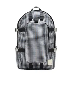 Emporio Armani Eagle Club Capsule Collection Checked Nylon Backpack - Light Blue