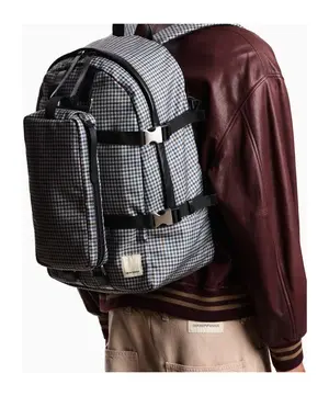 Emporio Armani Eagle Club Capsule Collection Checked Nylon Backpack