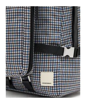 Emporio Armani Eagle Club Capsule Collection Checked Nylon Backpack