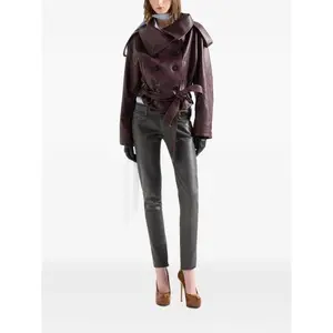 7 For All Mankind Double-breasted Leather Jacket - Red