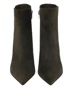 GIANVITO ROSSI Pointed-toe Suede Ankle Boots - No