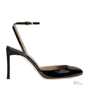 TOM FORD Patent Leather Stiletto Pumps With Ankle Strap - Black