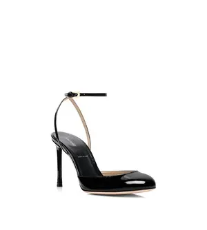 TOM FORD Patent Leather Stiletto Pumps With Ankle Strap - Black