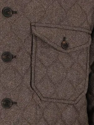 Emporio Armani Diamond-quilted Jacket With Horn Button Front