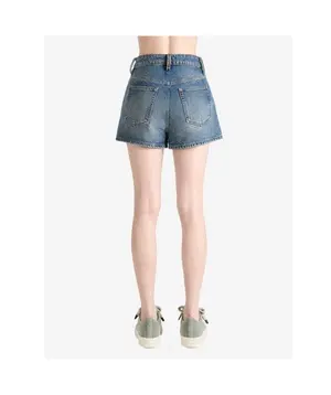 Alexander Wang Denim Mini Shorts With Crystal Embellished Belt Loops