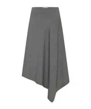 ST. AGNI Curved Patchwork Midi Skirt