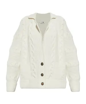 Versace Wool Cashmere Cable-knit Cardigan