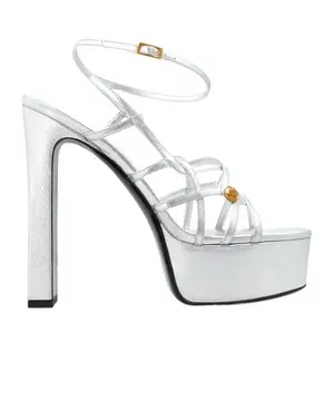Versace Valentina Metallic Platform Sandals - No