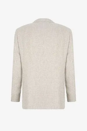Brioni Ravello Single-breasted Linen Blend Houndstooth Check Blazer