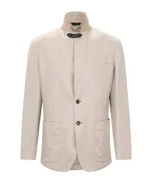 Brioni Blazer Chevrons Wool And Silk Jersey - Beige