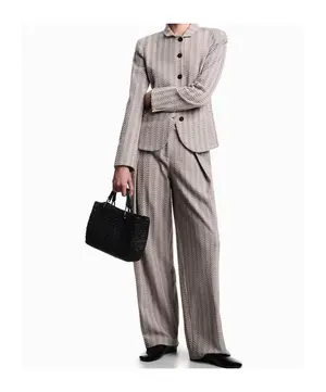 Emporio Armani Jacquard Wide-leg Knitted Trousers