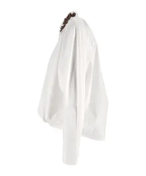 ERMANNO FIRENZE Embellished-collar Long-sleeve Shirt