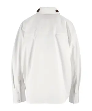 ERMANNO FIRENZE Embellished-collar Long-sleeve Shirt
