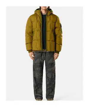 Stone Island Hooded Down Jacket With Wind Resistance