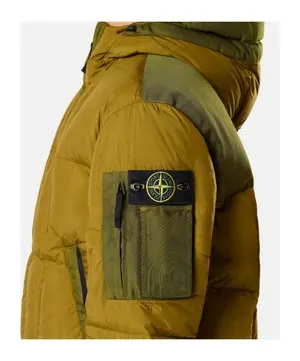 Stone Island Hooded Down Jacket With Wind Resistance
