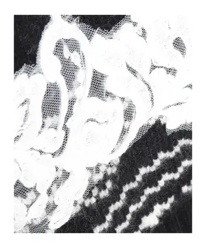 ERMANNO FIRENZE Intarsia Lace-knit Turtleneck Sweater
