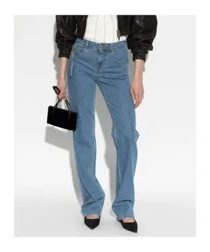 Versace Slim-fit Buckle Detail Jeans - Blue
