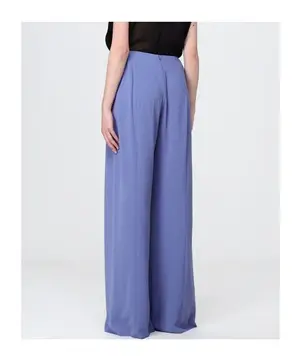 Emporio Armani High-waisted Wide-leg Pants With Back Zipper