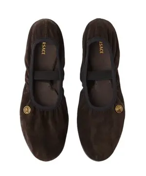 Versace Medallion Detail Ballet Flats - Black