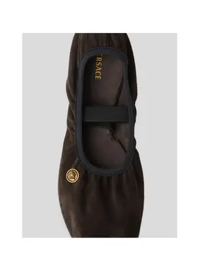 Versace Medallion Detail Ballet Flats - Black