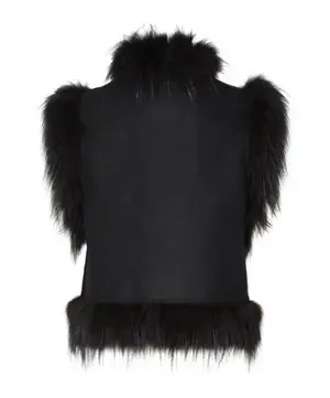 Fendi Wool Gilet With Embroidery And Fox Fur Trim