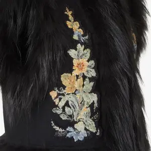 Fendi Wool Gilet With Embroidery And Fox Fur Trim