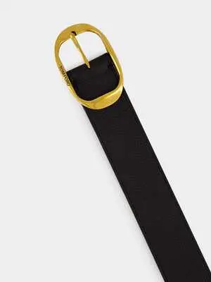 TOM FORD Leather Belt With Oval Buckle - Black