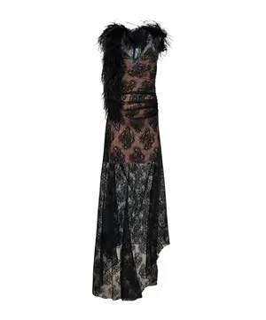 Giuseppe Di Morabito Feather-trim Asymmetric Dress