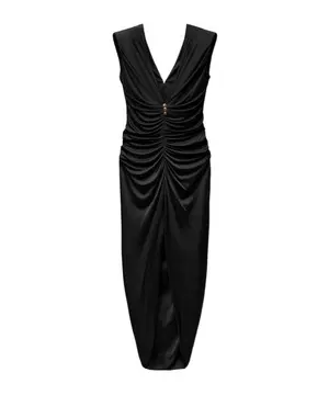 Versace Draped Gown With Medusa Hardware