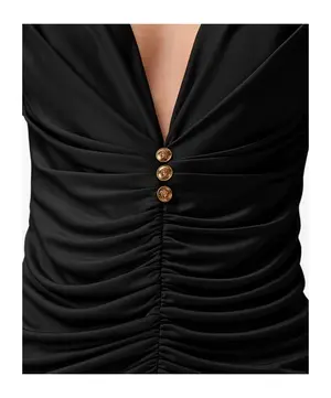 Versace Draped Gown With Medusa Hardware