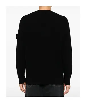 Stone Island Long Sleeve Pullover Sweater - Black