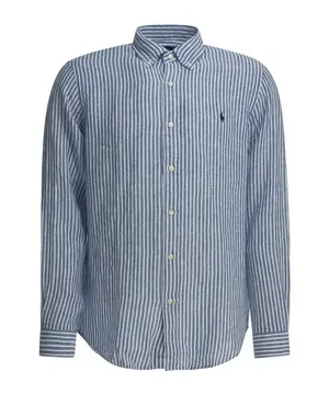 Polo Ralph Lauren Logo Detailed Striped Shirt - Blue/white