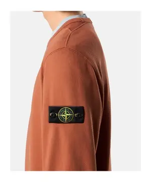 Stone Island Regular-fit Crewneck Sweatshirt With Ribbed Inserts