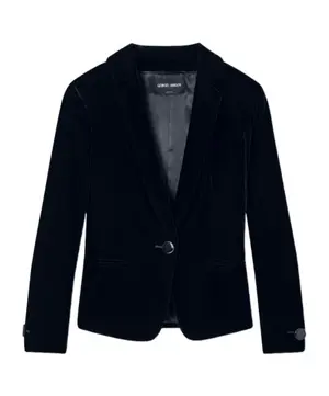 Giorgio Armani Single-breasted Jacket In Stretch Velvet