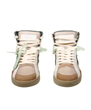 Off-White High-top Sneakers - Beige/dk Grey