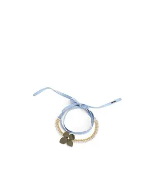 Marni Floral Pendant Necklace With Crystal Accents - Blue