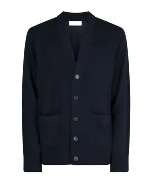 Dries Van Noten Ribbed V-neck Knit Top - Navy