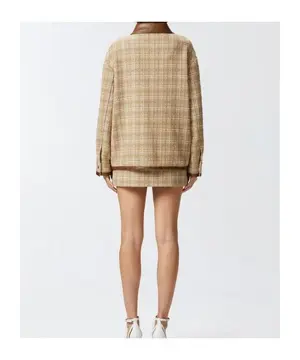 Pinko Checked Tweed Blouson Jacket
