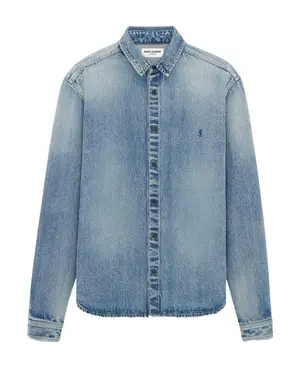 Saint Laurent Cassandre Denim Shirt - Blue