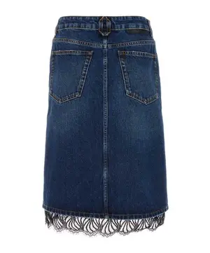 Stella McCartney Lace Detailed Denim Skirt