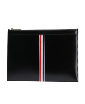 Thom Browne Striped Zip Clutch - Black