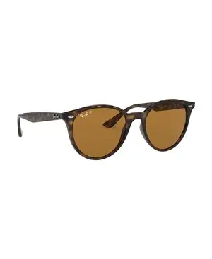 Ray-ban Round Frame Polarized Sunglasses - Brown
