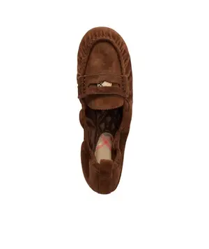 Burberry Logo Plaque Ruched Ballerinas - Hazel-brown