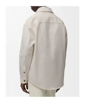 Loewe Anagram Overshirt In Denim - White
