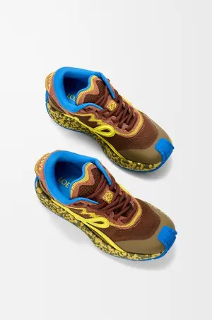 Loewe Pogo Sneaker In Technical Knit And Suede