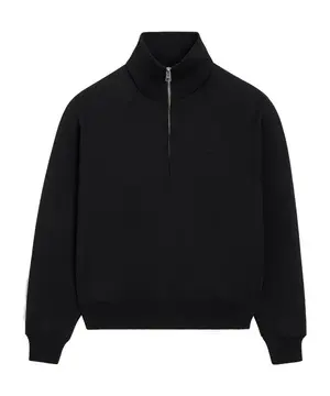 AMI Paris Cotton Zip Sweatshirt With Embossed Logo