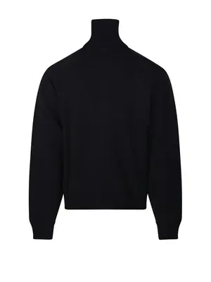 AMI Paris Cotton Zip Sweatshirt With Embossed Logo